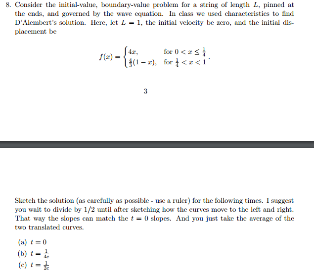 Solved Consider The Initial Value Boundary Value Problem