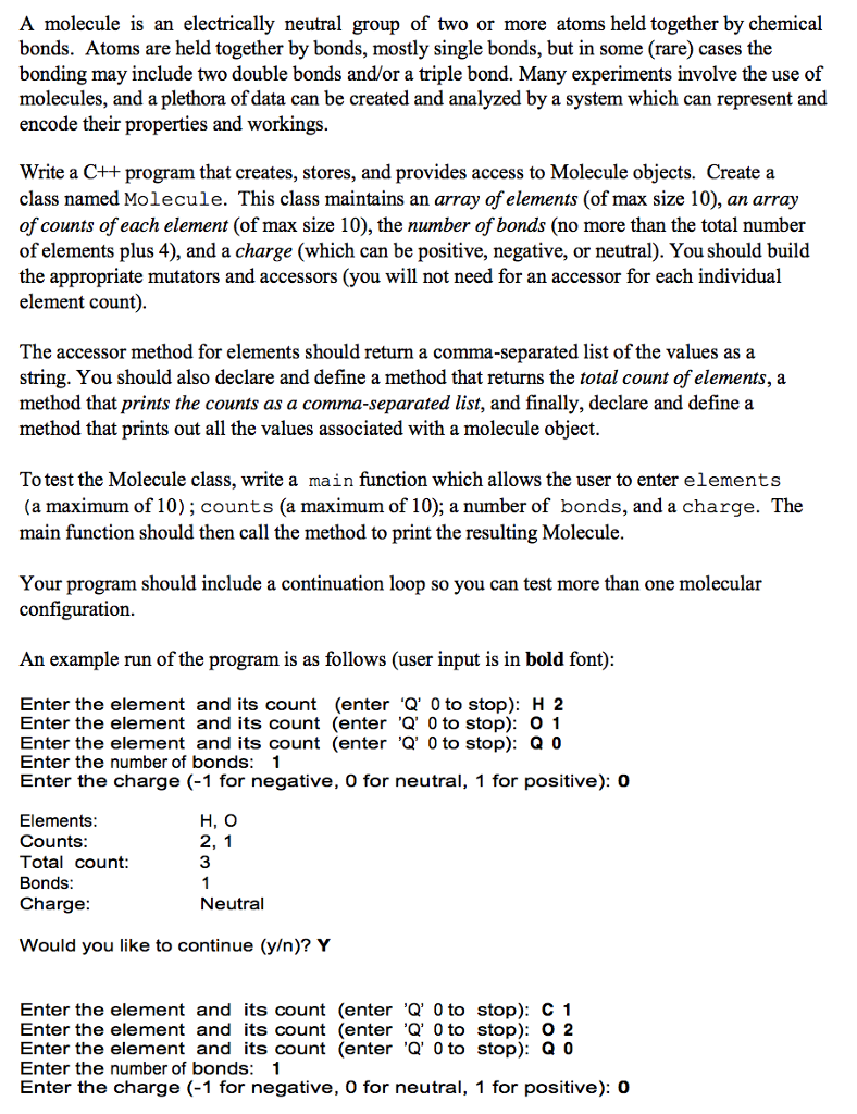 Solved A molecule is an electrically neutral group of two or | Chegg.com