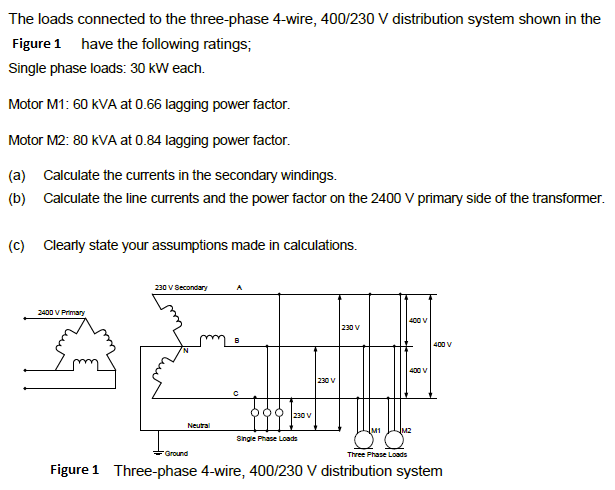 Solved The loads connected to the three-phase 4-wire, | Chegg.com
