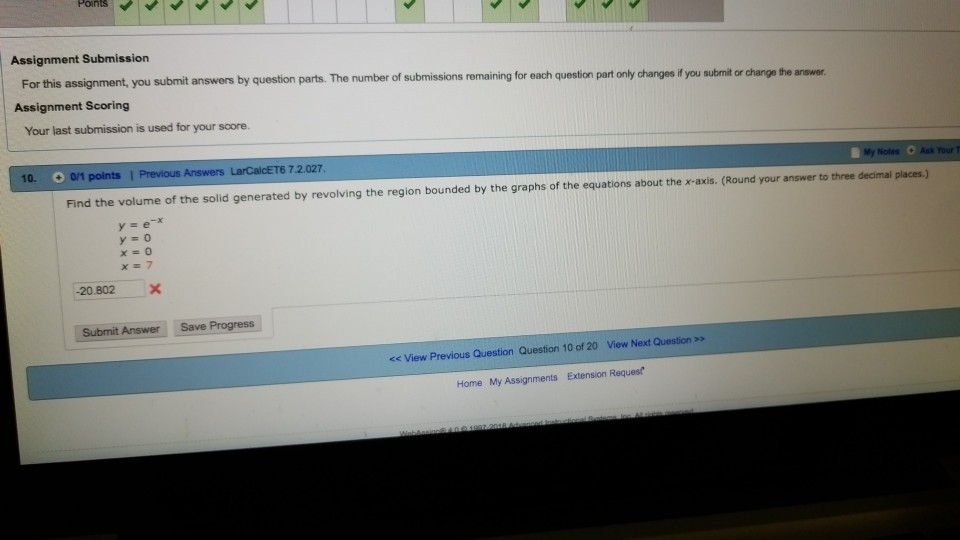Solved Assignment Submission by question parts. The number | Chegg.com
