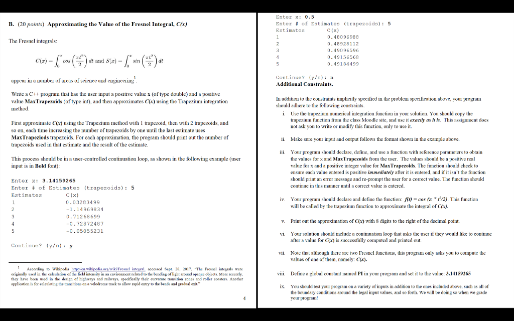 Solved Enter x: 0.5 B. (20 points) Approximating the Value | Chegg.com