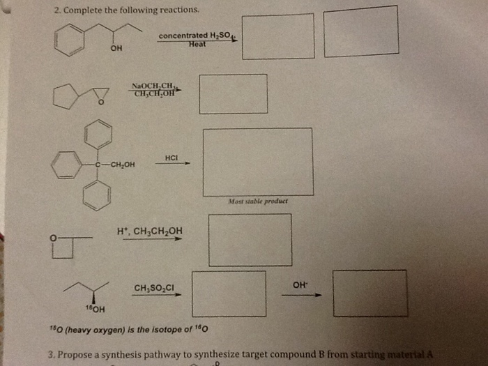 Complete the following reactions. Propose a | Chegg.com
