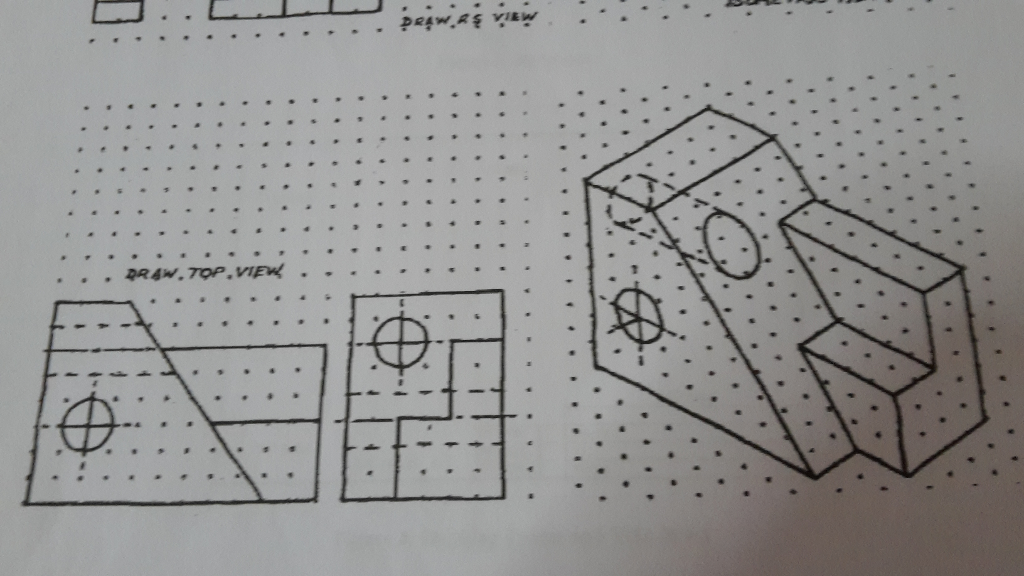 Solved How to draw the top view of the figure on the right? | Chegg.com