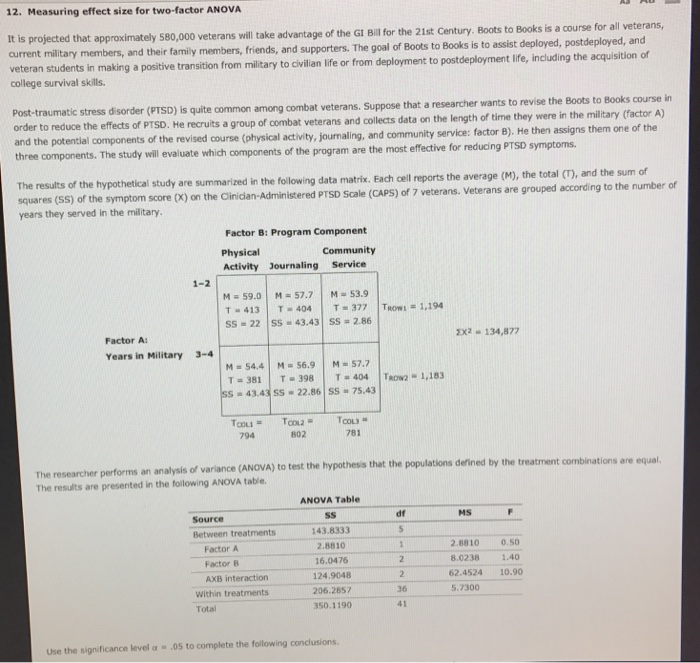 Solved 10. Identifying main effects and interaction | Chegg.com