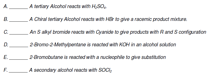 Solved label each reaction as SN1, SN2, E1, or E2 | Chegg.com