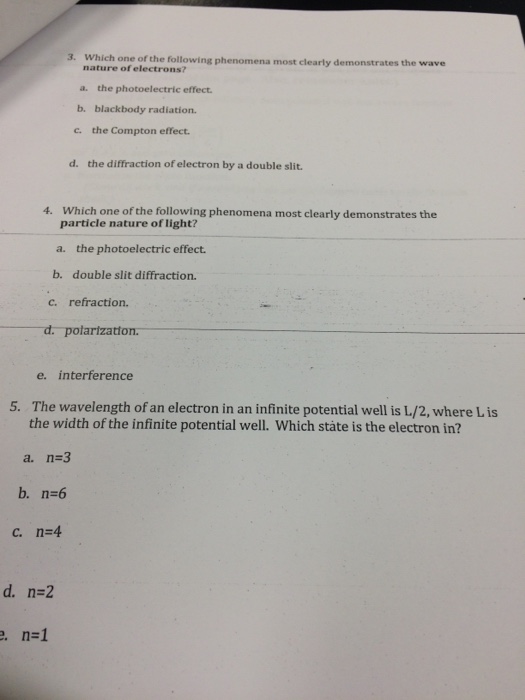 Solved Which one of the following phenomena moil dearly | Chegg.com