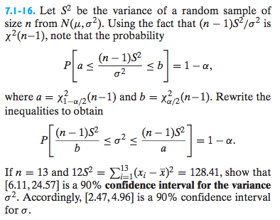 Solved Let S^2 be the variance of a random sample of size n | Chegg.com