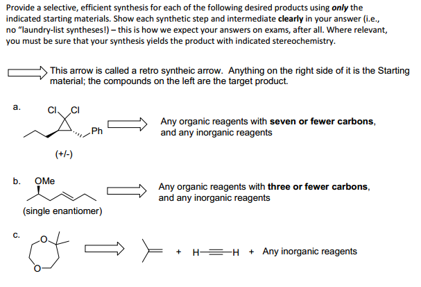 Solved Provide a selective, efficient synthesis for each of | Chegg.com