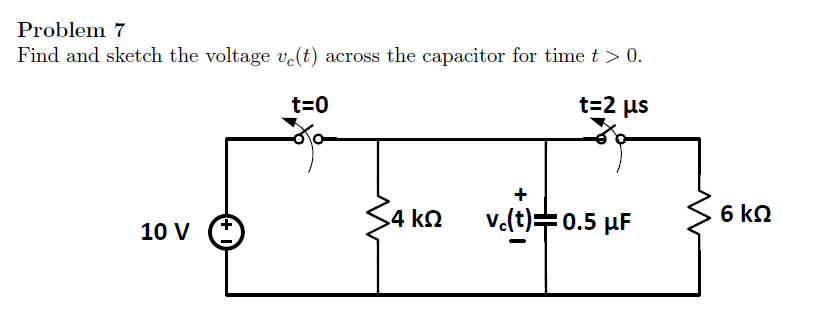 Solved Find and sketch the voltage vc(t) across the | Chegg.com