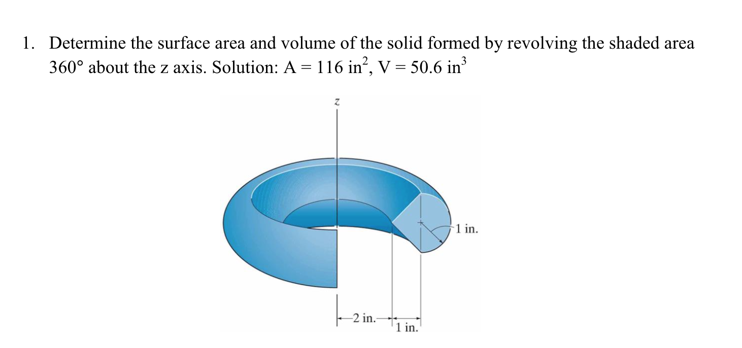 Solved Determine the surface area and volume of the solid | Chegg.com