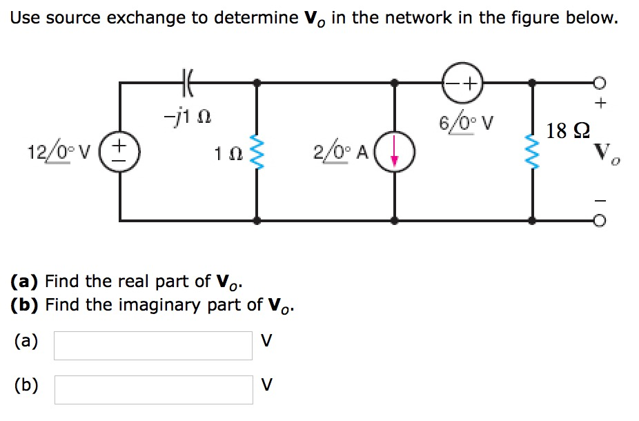 Solved Use source exchange to determine Vo in the network in | Chegg.com