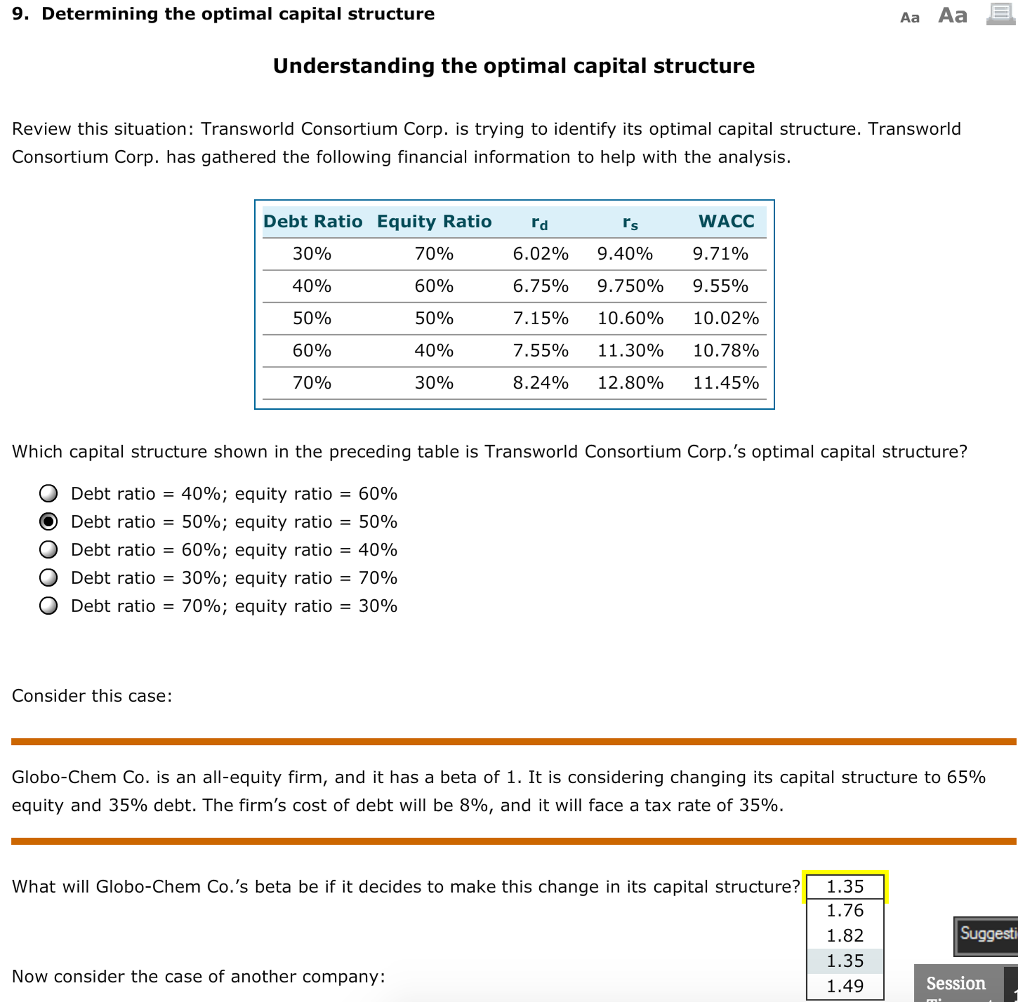 Solved Determining the optimal capital structure | Chegg.com Solved Determining the optimal capital structure | Chegg.com