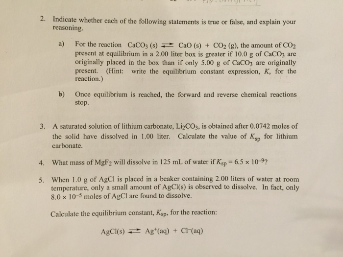 Solved Indicate whether each of the following statements is | Chegg.com