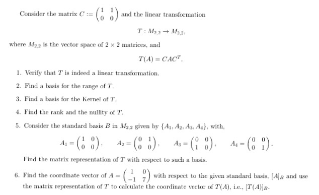 Solved How to do this linear algebra matrix problem? I know | Chegg.com