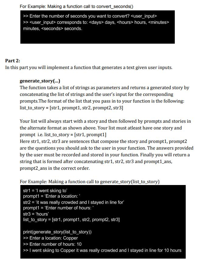 Solved For Example: Making a function call to | Chegg.com
