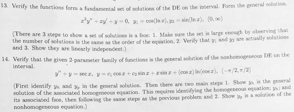Solved Verify the functions form a fundamental set of | Chegg.com