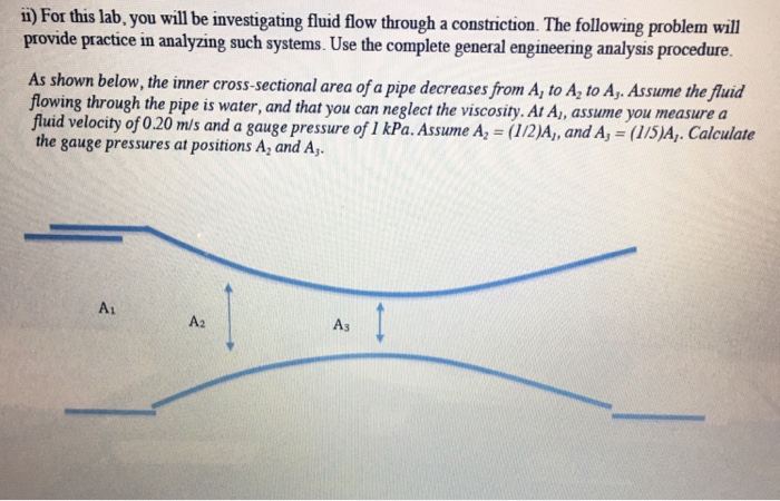Solved For this lab, you will be investigating fluid flow | Chegg.com
