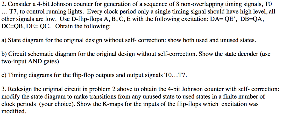 Solved 2. Consider a 4-bit Johnson counter for generation of | Chegg.com