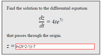 Solved Find the solution to the differential equation dz/dt | Chegg.com