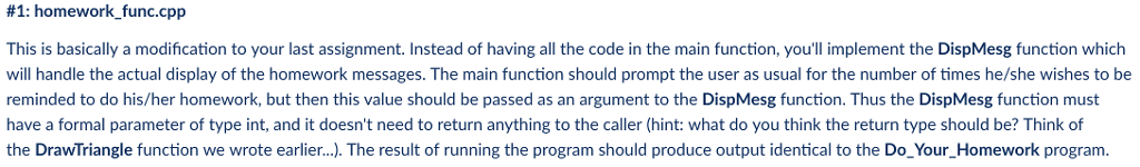Solved 1 Homework Func Cpp This Is Basically A Chegg