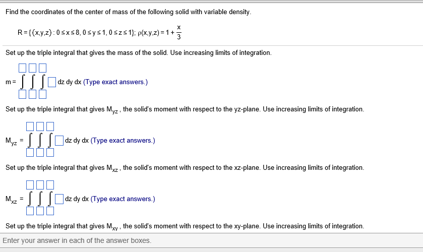 Solved Find the coordinates of the center of mass of the | Chegg.com