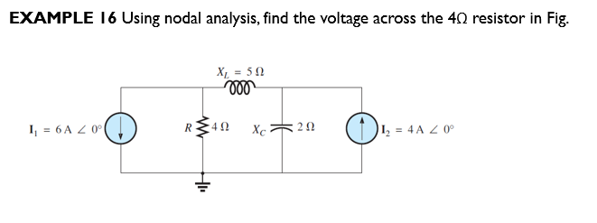 Solved Using nodal analysis, find the voltage across the 4 | Chegg.com