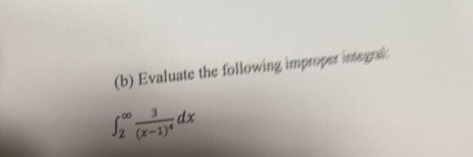 Solved Evaluate the following improper integral: integral 2 | Chegg.com