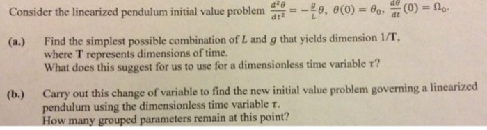 Solved Consider the linearized pendulum initial value | Chegg.com