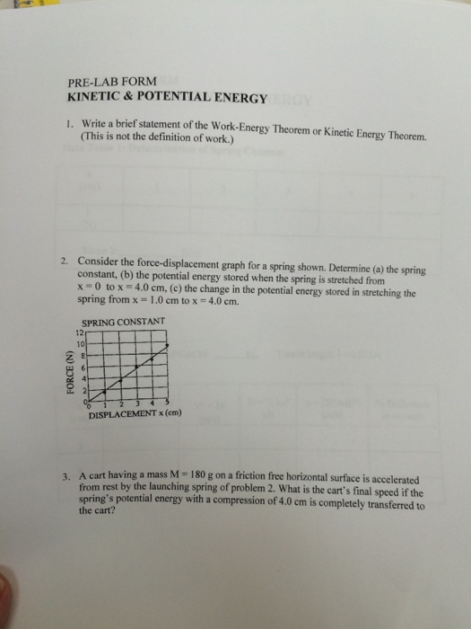 Solved Write a brief statement of the Work-Energy Theorem or | Chegg.com