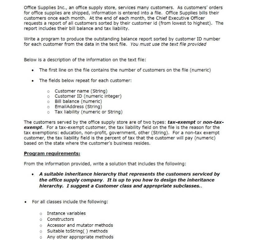 Office Supplies Inc., an office supply store, | Chegg.com