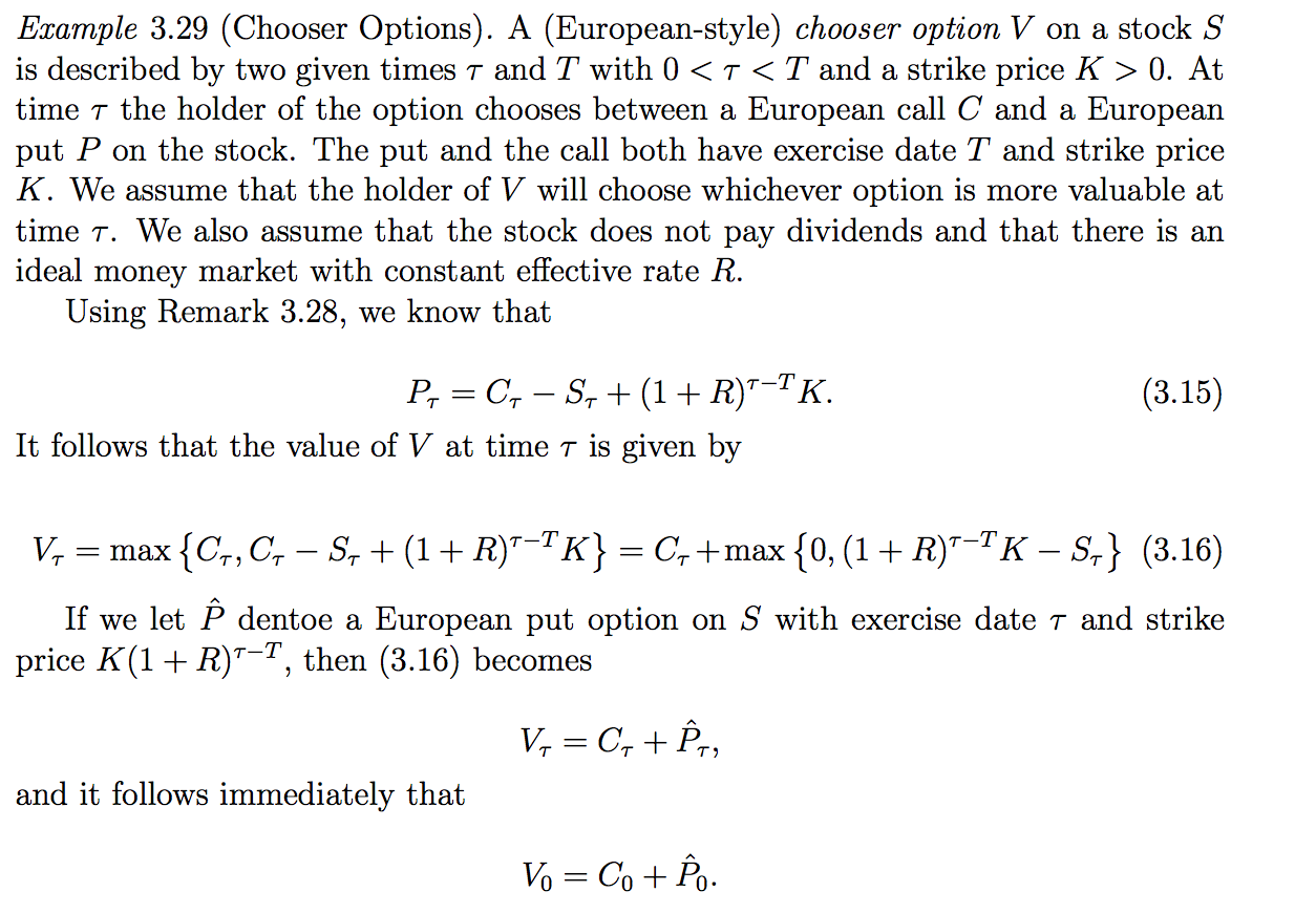 Solved Example 3.29 (Chooser Options). A (European-style) | Chegg.com
