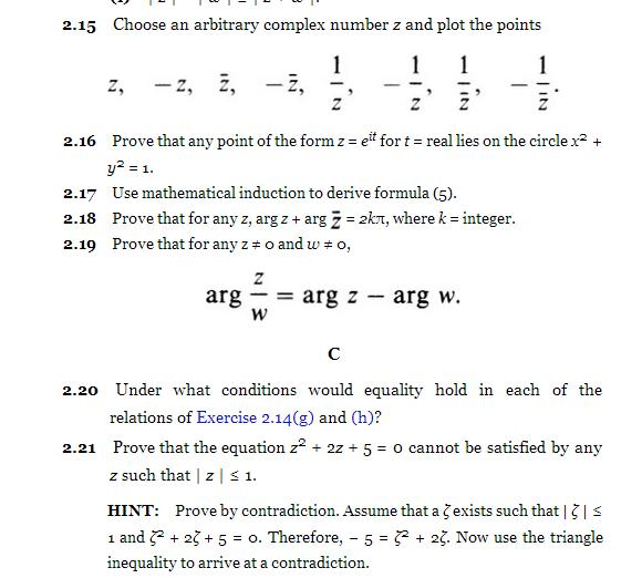 Solved Choose an arbitrary complex number z and plot the | Chegg.com