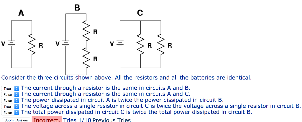 Solved Consider the three circuits shown above. All the | Chegg.com