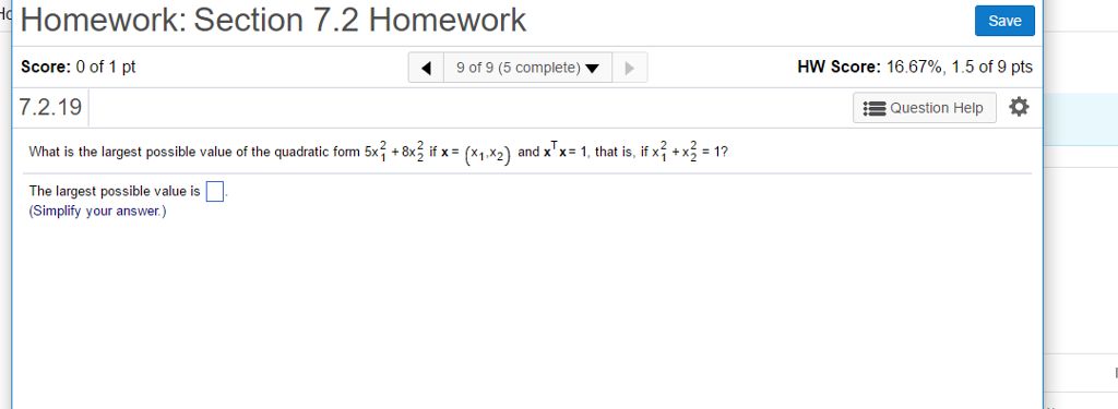 Solved What is the largest possible value of the quadratic | Chegg.com