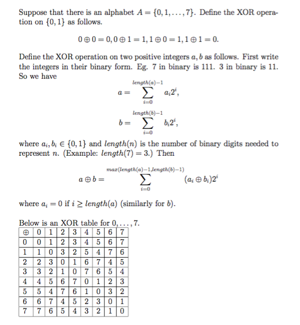 Solved Suppose that there is an alphabet A 10, 1 7 Define | Chegg.com