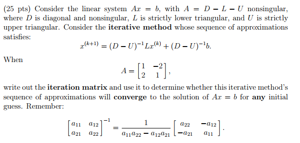 Solved ear Wi where D is diagonal and nonsingular, L is | Chegg.com