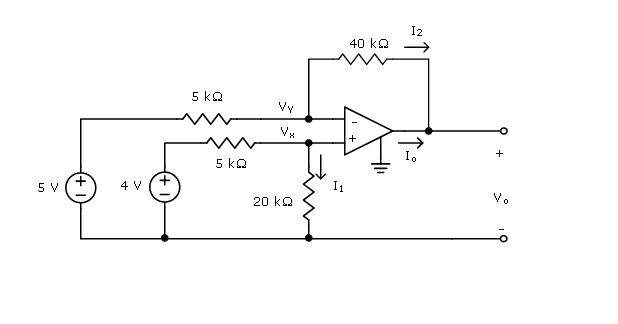 Solved Using the ideal op amp model, determine V x , V y , I | Chegg.com