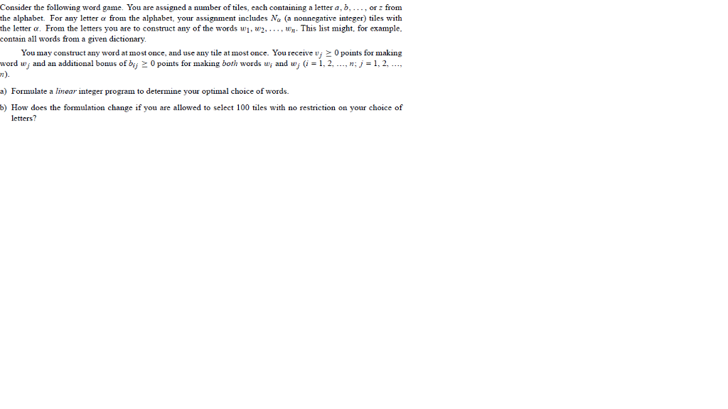 Solved Consider the following word game. You are assigned a | Chegg.com