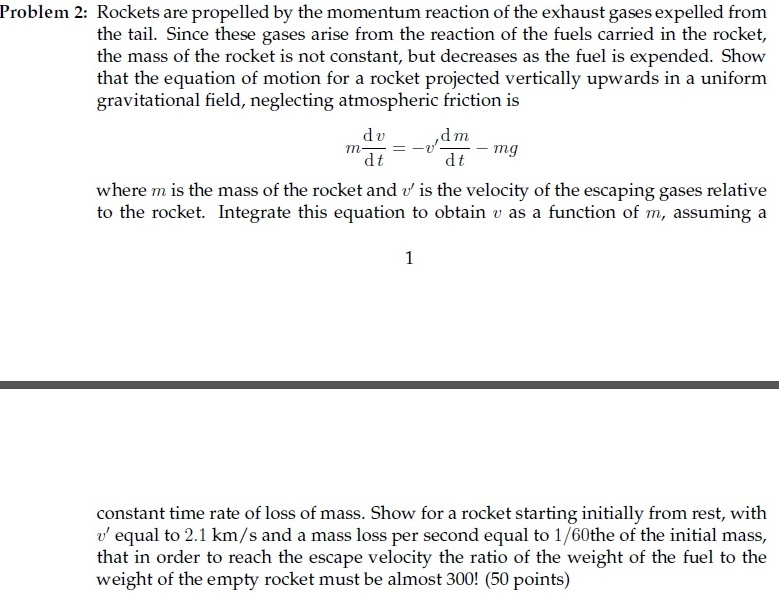 Solved Rockets are propelled by the momentum reaction of the | Chegg.com