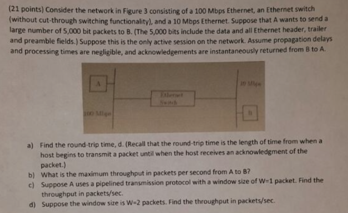 Solved Consider The Network In Figure 3 Consisting Of A 100