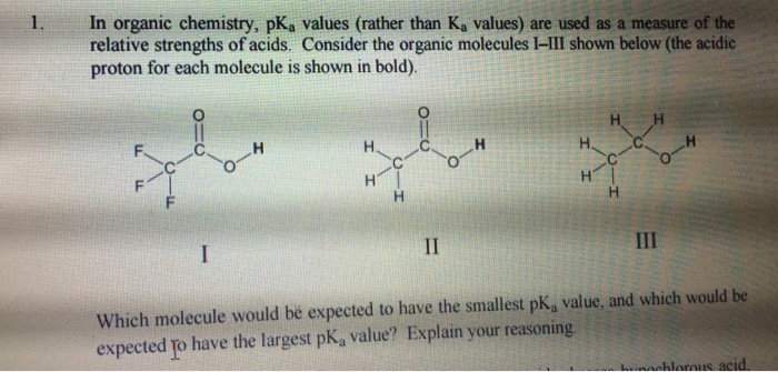 Solved In organic chemistry, pK_a values (rather than K_a | Chegg.com