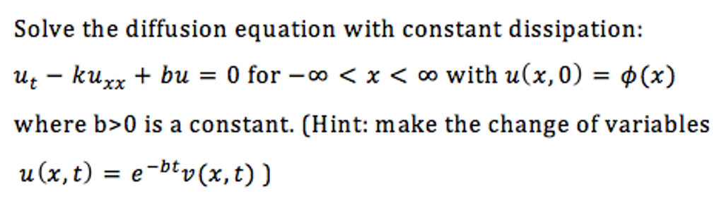 Solved Solve the diffusion equation with constant | Chegg.com