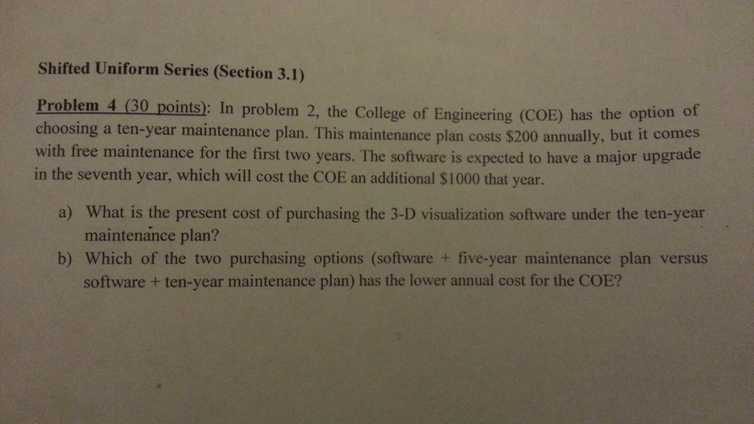In Problem 2, The College Of Engineering (COE) Has... | Chegg.com