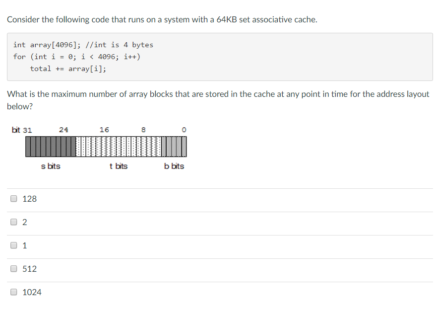 Solved Consider the following code that runs on a system | Chegg.com