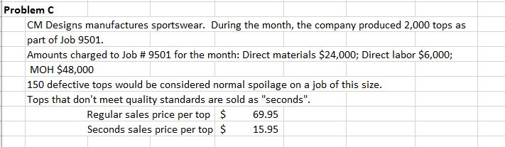 Solved Problem C part of Job 9501. Amounts charged to Job # | Chegg.com