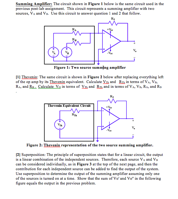 Solved Summing Amplifier The Circuit Shown In Figure 1