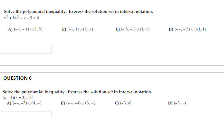 Solved Solve the polynomial inequality. Express the solution | Chegg.com