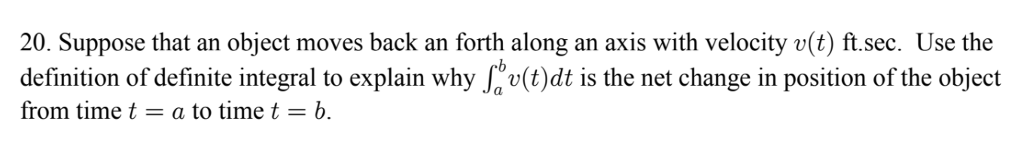 Solved 20. Suppose that an object moves back an forth along | Chegg.com