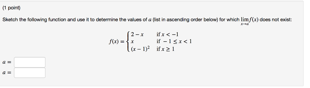 Solved Sketch the following function and use it to determine | Chegg.com