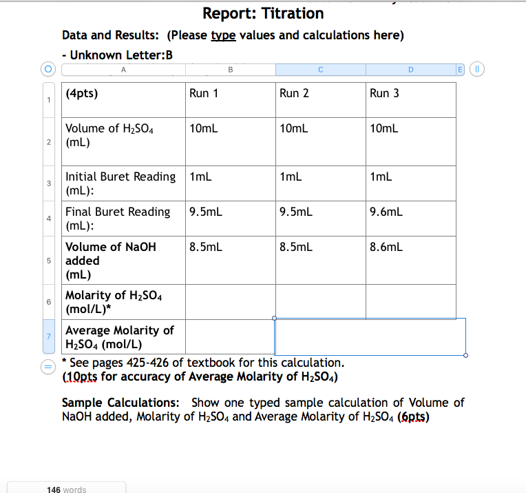 Solved Report: Titration Data and Results: (Please type | Chegg.com